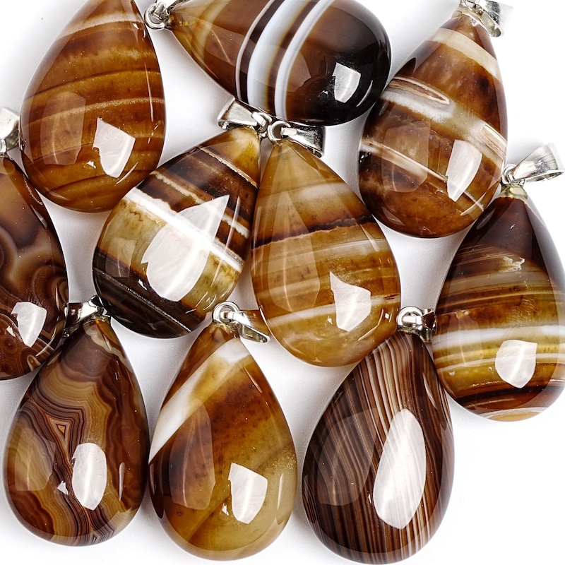 Stripe Agate Pendants - Etsy