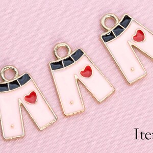 4 Pcs Jeans T-shirt Enamel Charms - Gold Tone With Color Enamel - Etsy
