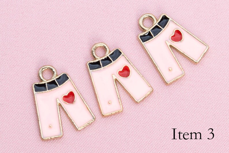 4 Pcs Jeans T-shirt Enamel Charms - Gold Tone With Color Enamel - Etsy