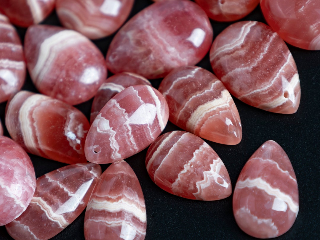 Top Drilled Cabochon Pear Shape Stone Pendant - Genuine Natural Red ...
