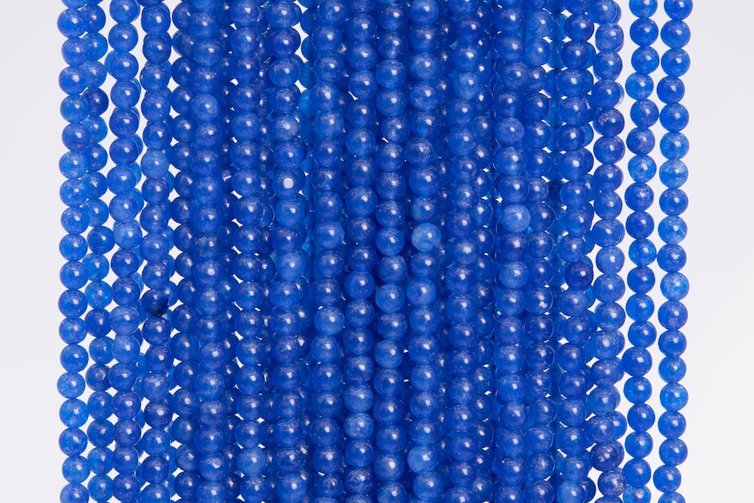Natural Royal Blue Jade Loose Beads Round Shape 2MM - Etsy