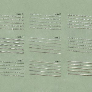 12 Inches / 1 FT Sterling Silver Chain for Jewelry Making - Cable Chain ...