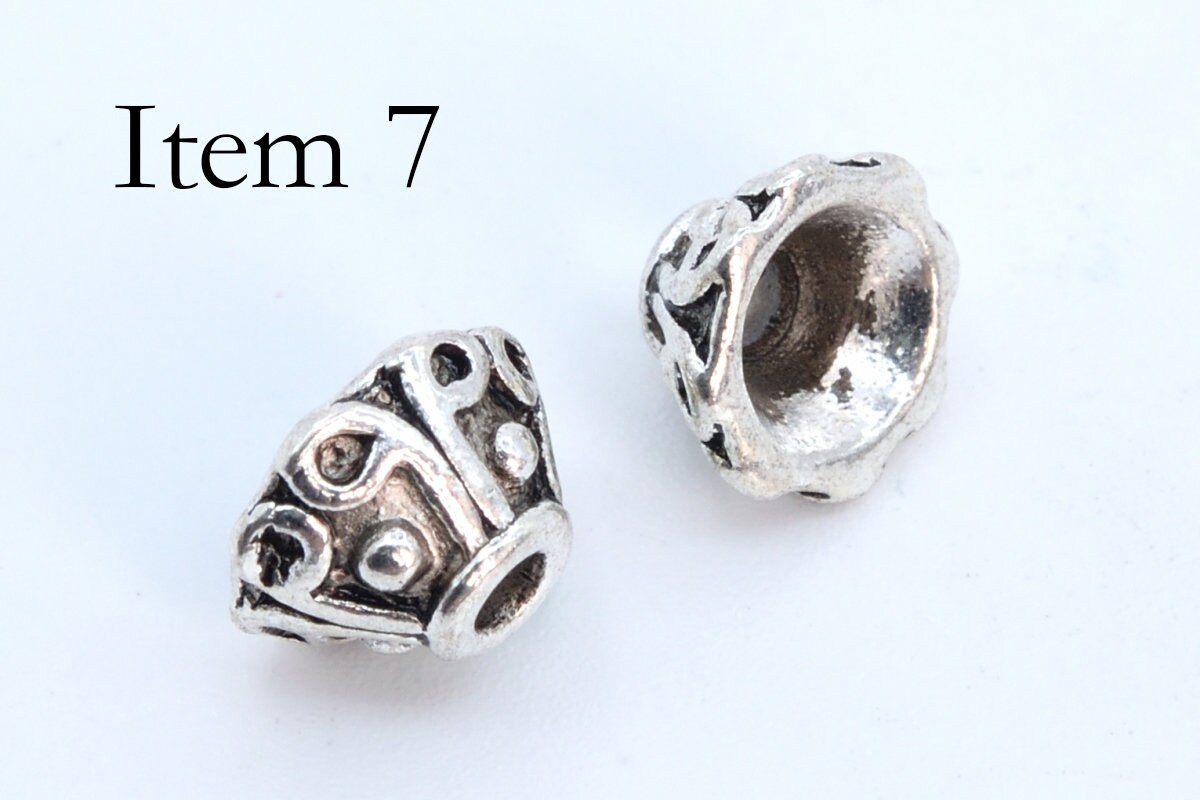 30 Pcs Bead Caps Spacers End Cap DIY Jewelry Making - Antique Silver ...