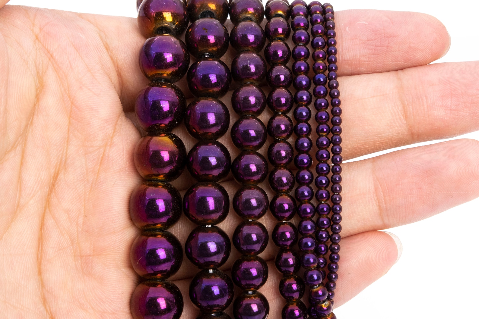 Purple Hematite Loose Beads Round Shape 6mm 10mm 12mm - Etsy