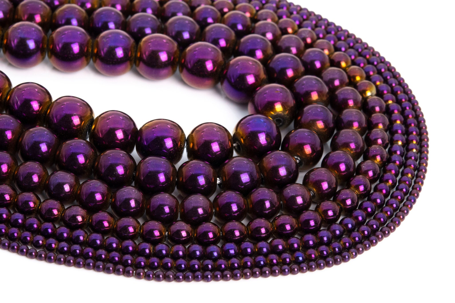 Purple Hematite Loose Beads Round Shape 6mm 10mm 12mm - Etsy