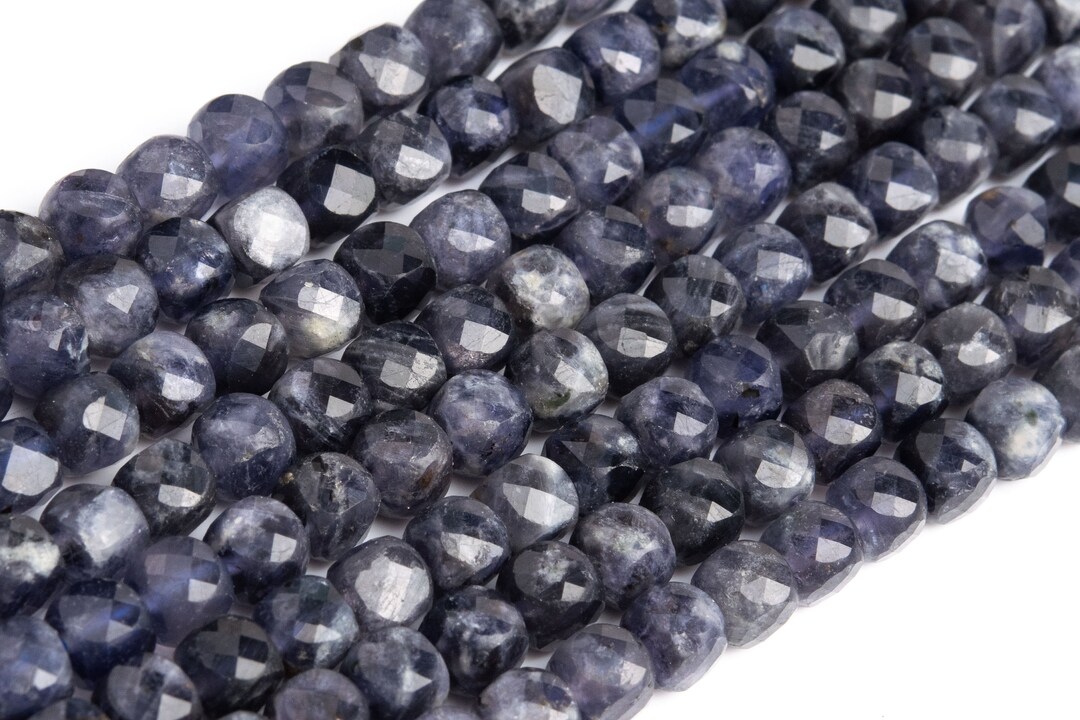 Genuine Natural Dark Color Iolite Loose Beads Grade AA Faceted Cube ...