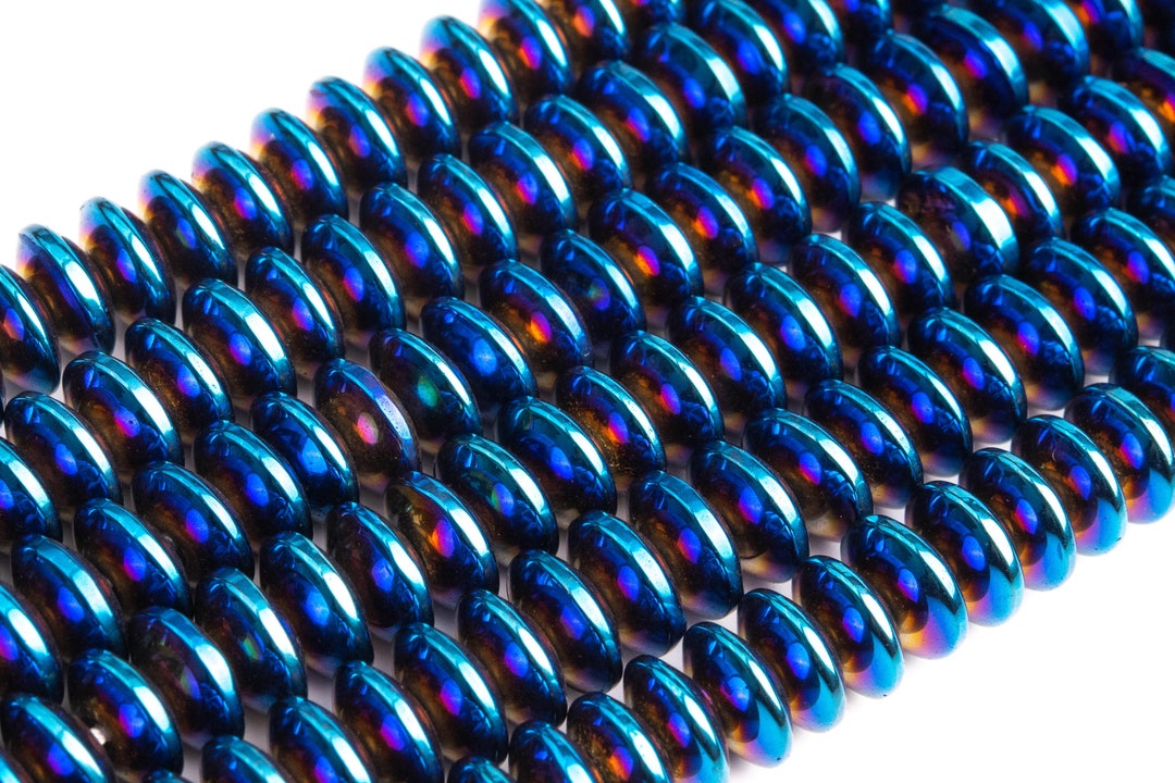 Blue Hematite Loose Beads Rondelle Shape 8x3mm - Etsy