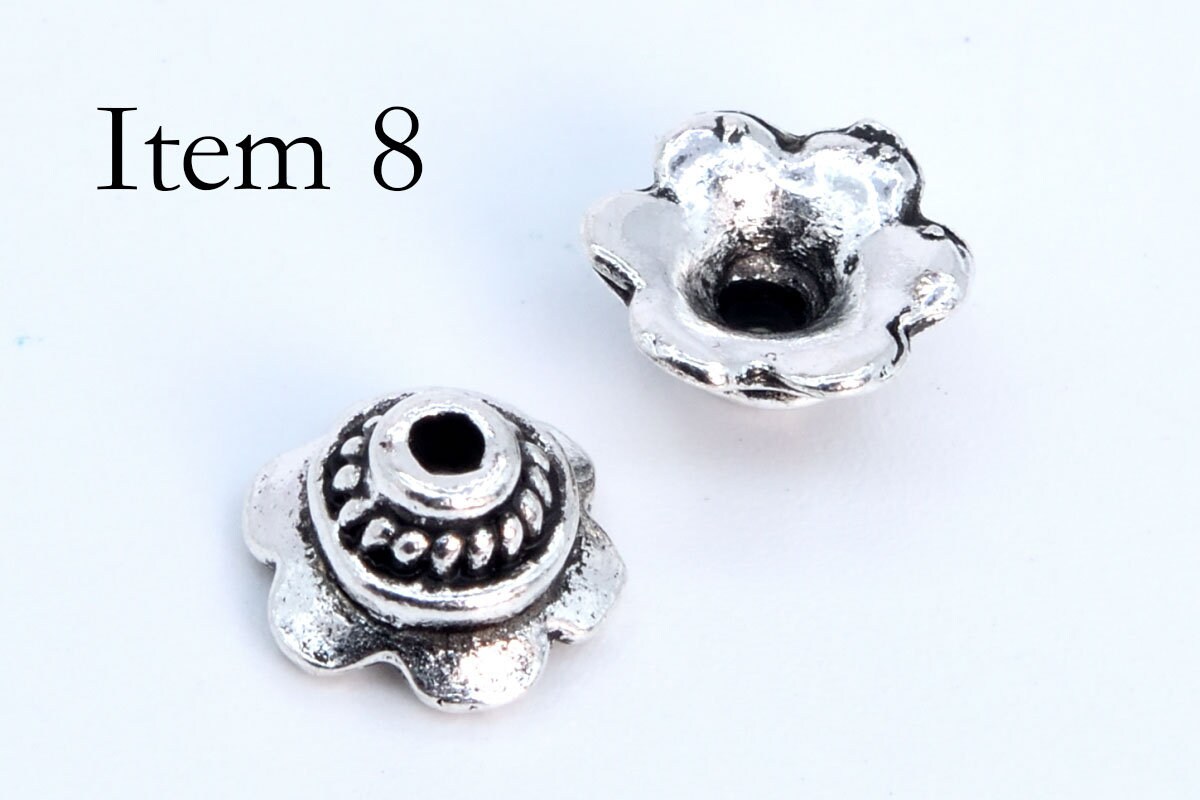 30 Pcs Bead Caps Spacers End Cap DIY Jewelry Making - Antique Silver ...