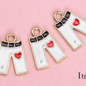 4 Pcs Jeans T-shirt Enamel Charms - Gold Tone With Color Enamel - Etsy