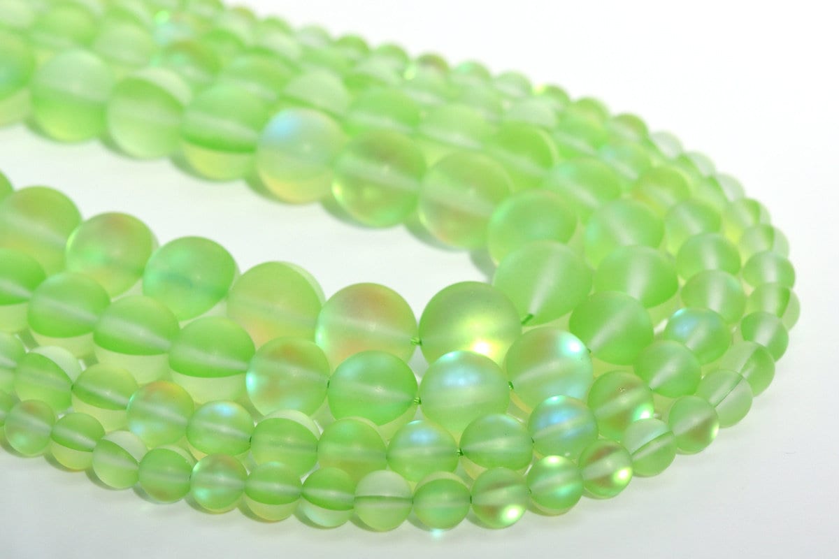 Matte Light Green Mystic Aura Quartz Loose Beads Round Shape 6mm 8mm ...