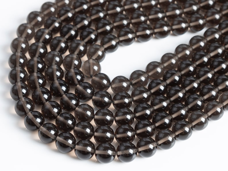 Genuine Natural Transparent Smoky Quartz Brown Obsidian Loose Beads ...