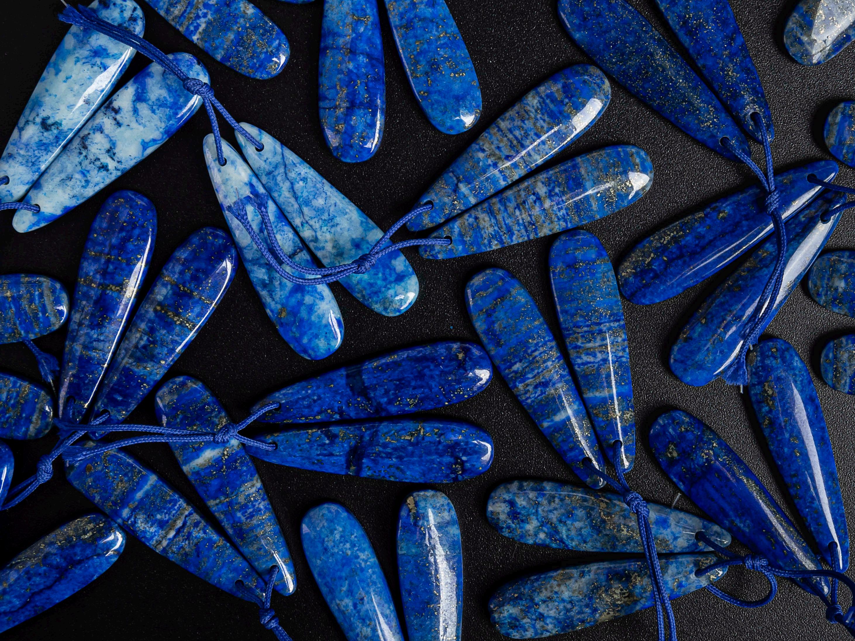 Deep Blue Lapis Lazuli Drop Earrings-teardrop Shape Lapis Lazuli Top ...
