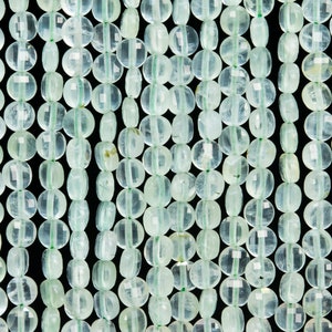 Genuine Natural Faint Green Prehnite Loose Beads Grade AAA Faceted Flat ...