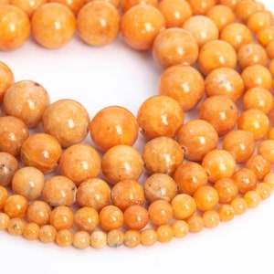 Genuine Natural Orange Calcite Loose Beads Round Shape 6mm 8mm 10mm ...