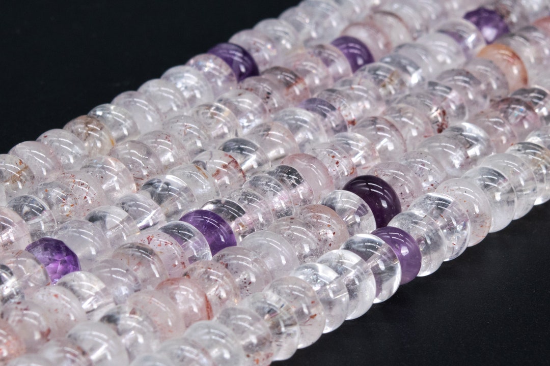 Genuine Natural Super Seven Loose Beads Grade AA Rondelle Shape 8x5mm ...