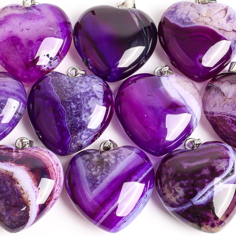 Purple Agate Pendant - Etsy