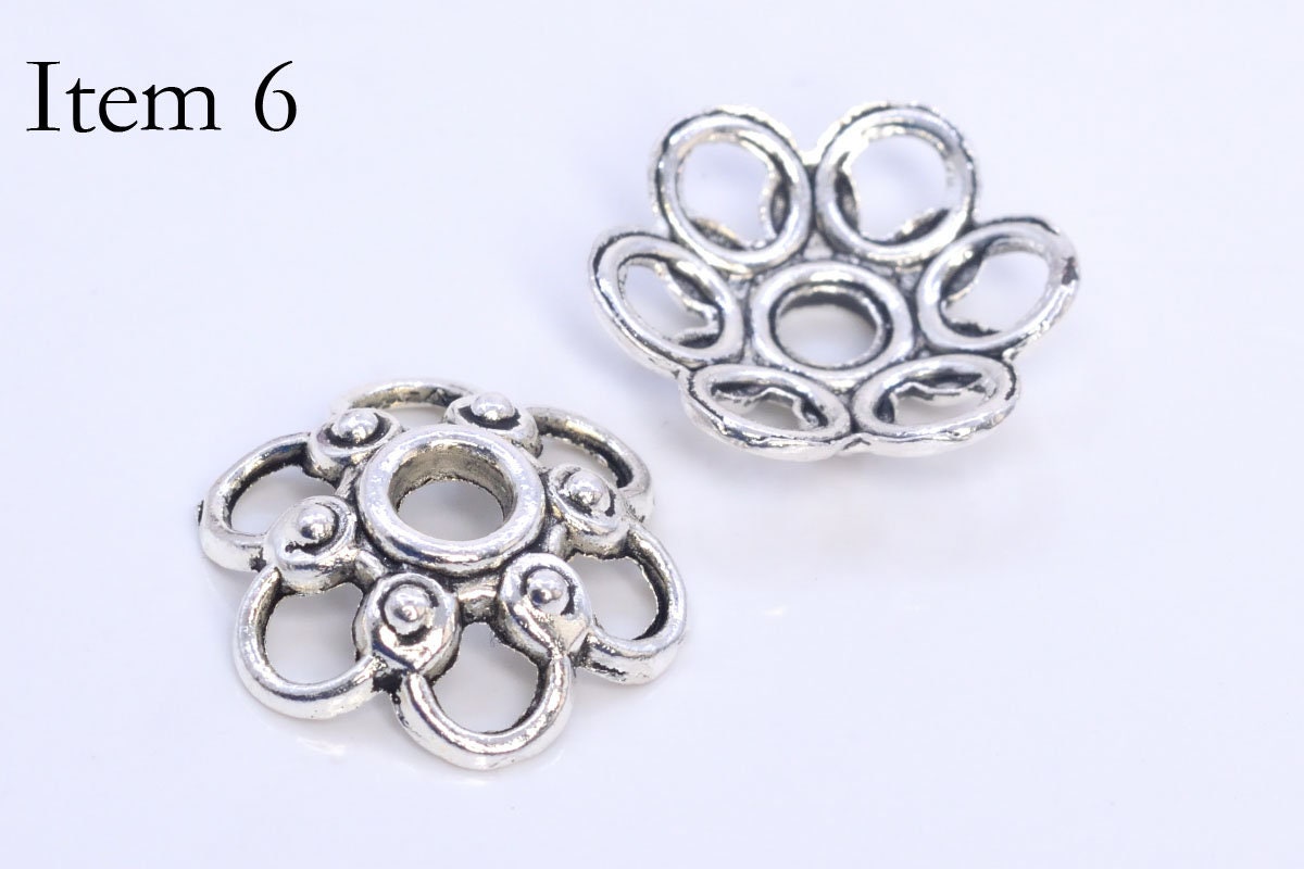 10 Pcs Bead Caps Spacers End Cap DIY Jewelry Making - Antique Silver ...