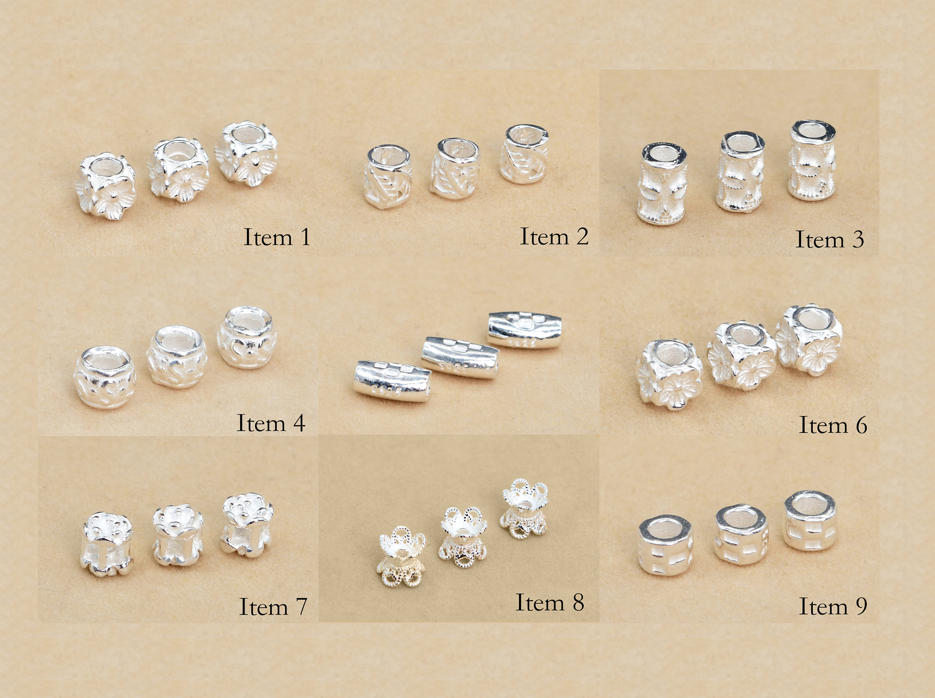 5 Pcs Sterling Silver Spacer Beads DIY Jewelry Making - Etsy