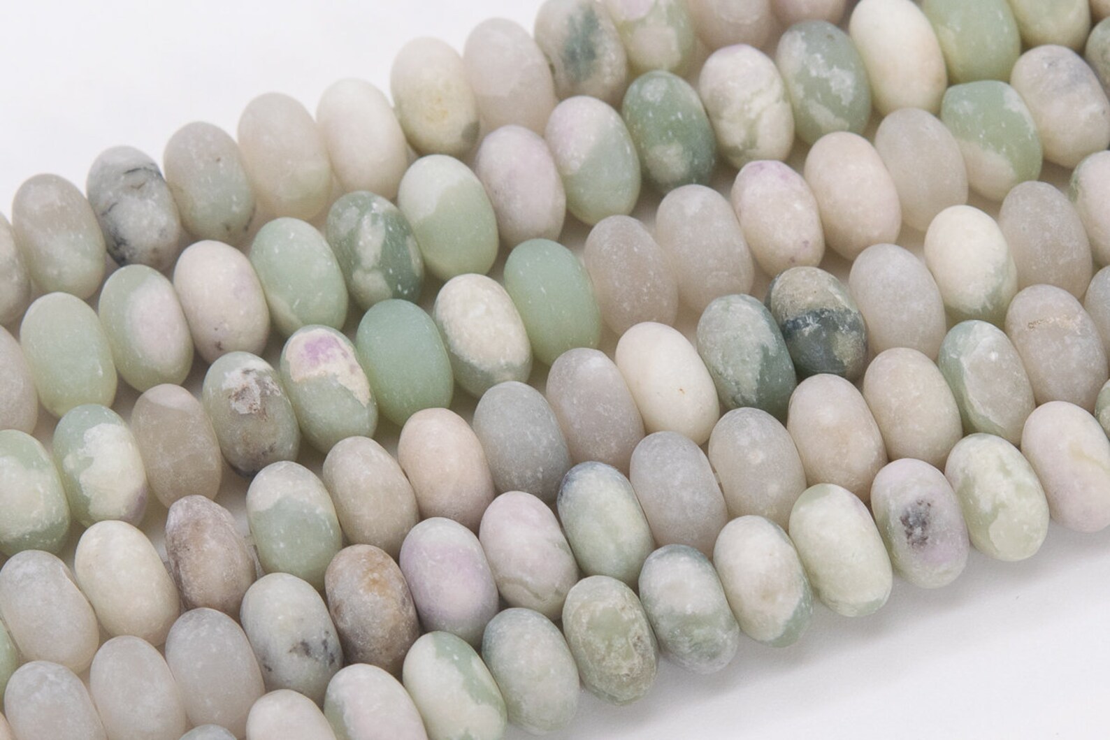 Genuine Natural Matte Milky Green Jade Loose Beads Rondelle | Etsy
