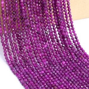 Genuine Natural Ruby Loose Beads Grade AAA Faceted Round Shape 3mm 4mm ...