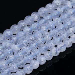 Genuine Natural Transparent Snowflake Blue Lace Agate Loose Beads ...