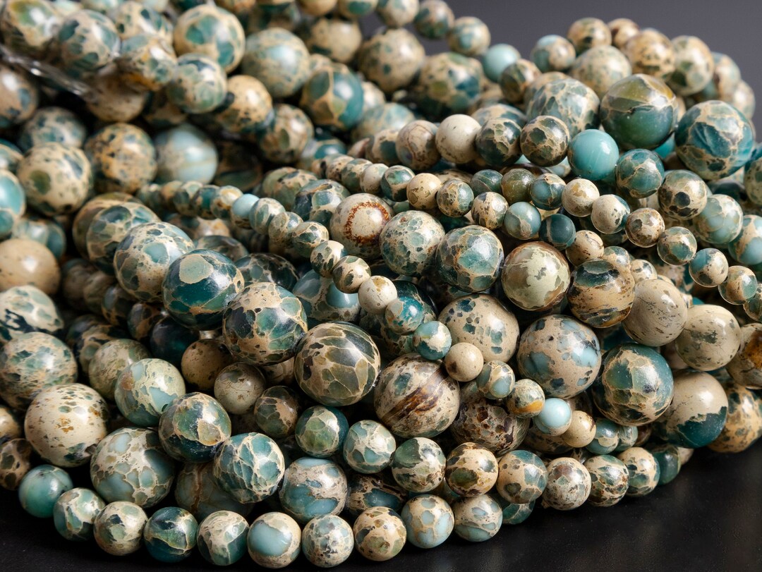 Green Sea Sediment Imperial Jasper Loose Beads Round Shape 4mm 6mm 8mm ...