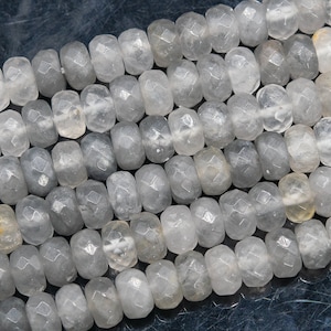 Genuine Natural Gray Crystal Quartz Loose Beads Faceted - Etsy