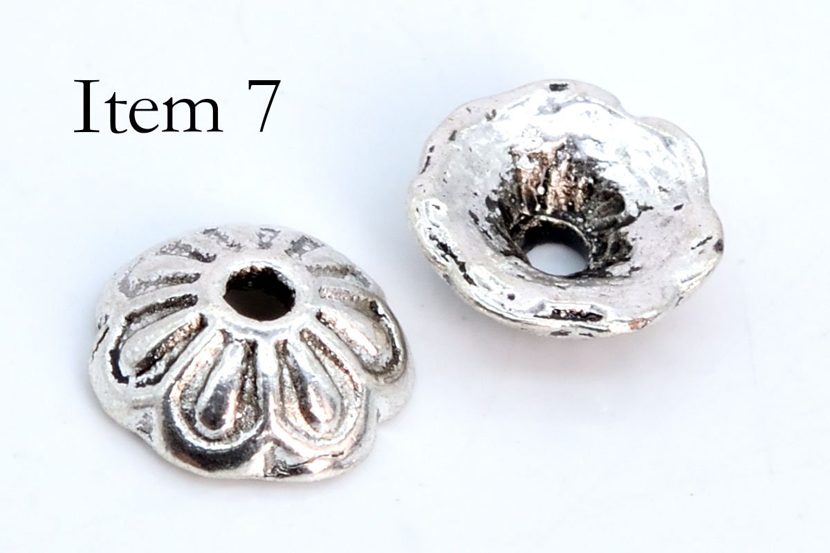 30 Pcs Bead Caps Spacers End Cap DIY Jewelry Making - Antique Silver ...