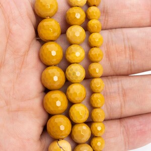 Genuine Natural Yellow Mookaite Loose Beads Micro Faceted Round Shape ...