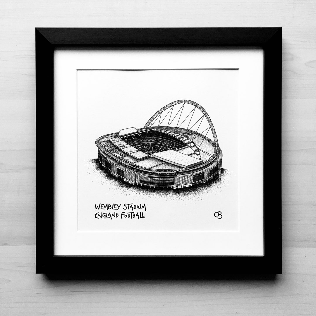 England Football Stadium - Original Drawing - Hand-drawn Pen and Ink ...