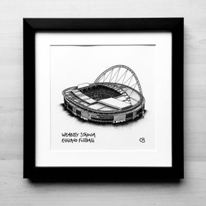 England Football Stadium - Original Drawing - Hand-drawn Pen and Ink ...
