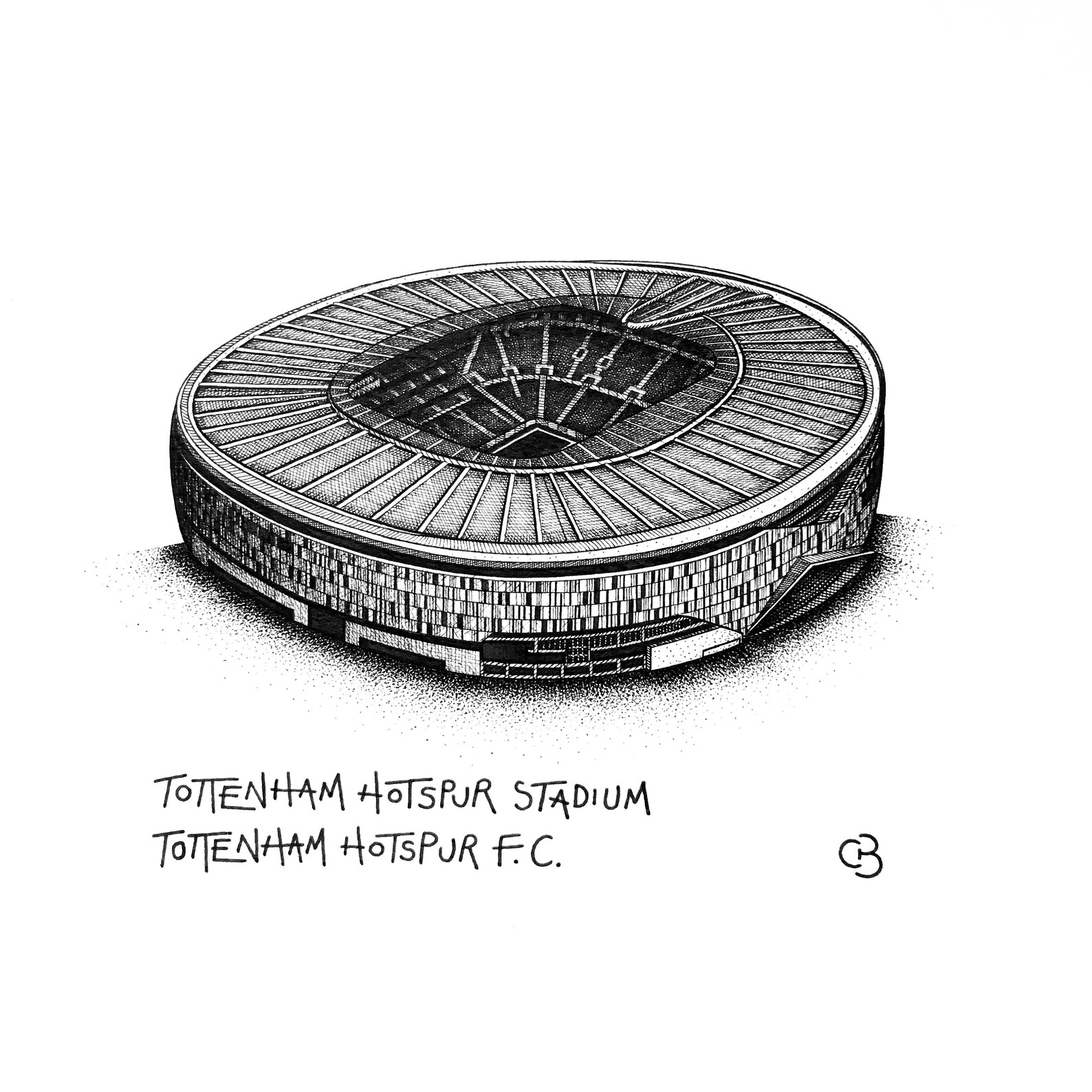 Tottenham Hotspur FC Stadium Digital Print of a Hand-drawn - Etsy