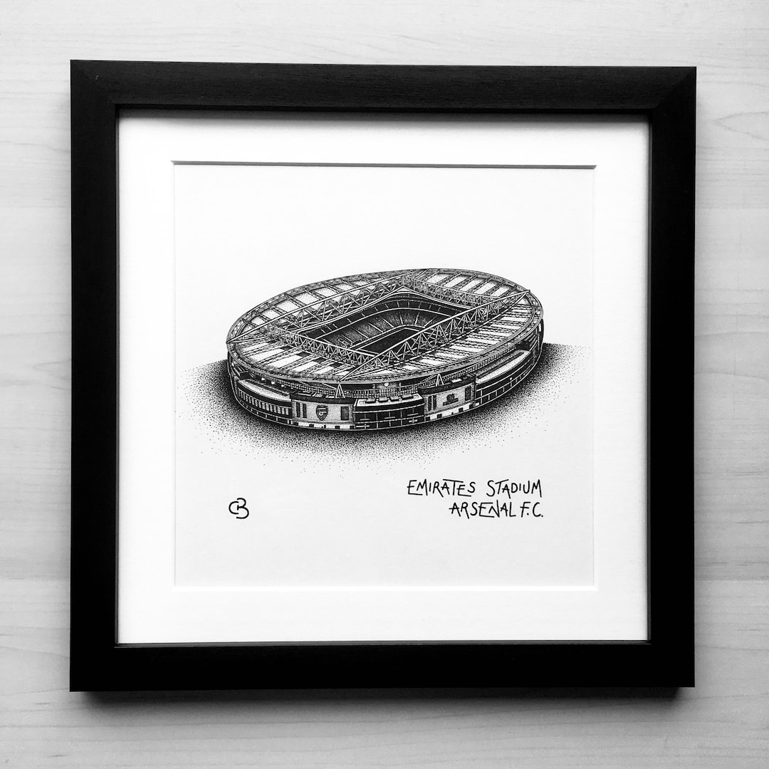 Arsenal FC Stadium Original Drawing Hand-drawn Pen and Ink Picture of ...