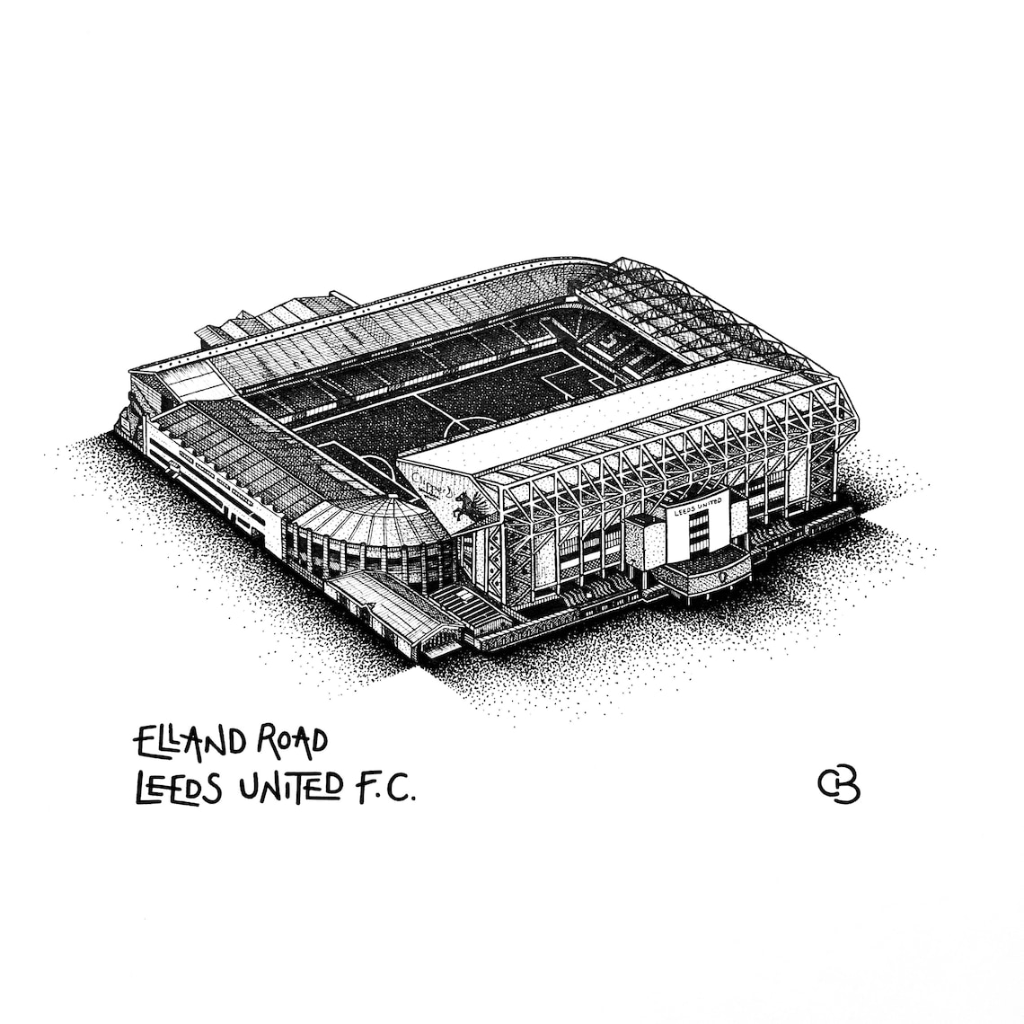 Leeds United FC Stadium Digital Print of a Hand-drawn Pen - Etsy
