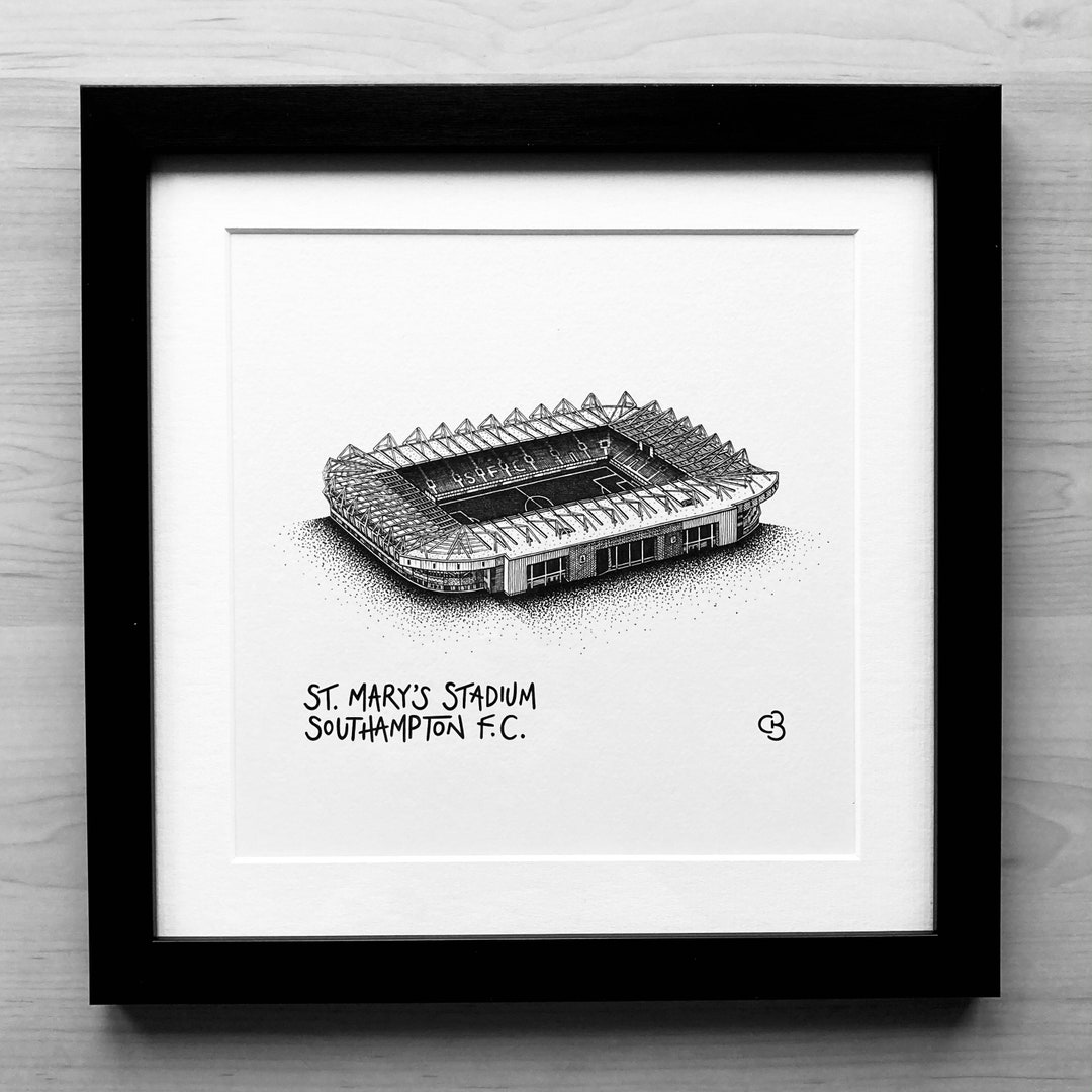 Southampton FC Stadium - Original Drawing - Hand-drawn Pen and Ink ...