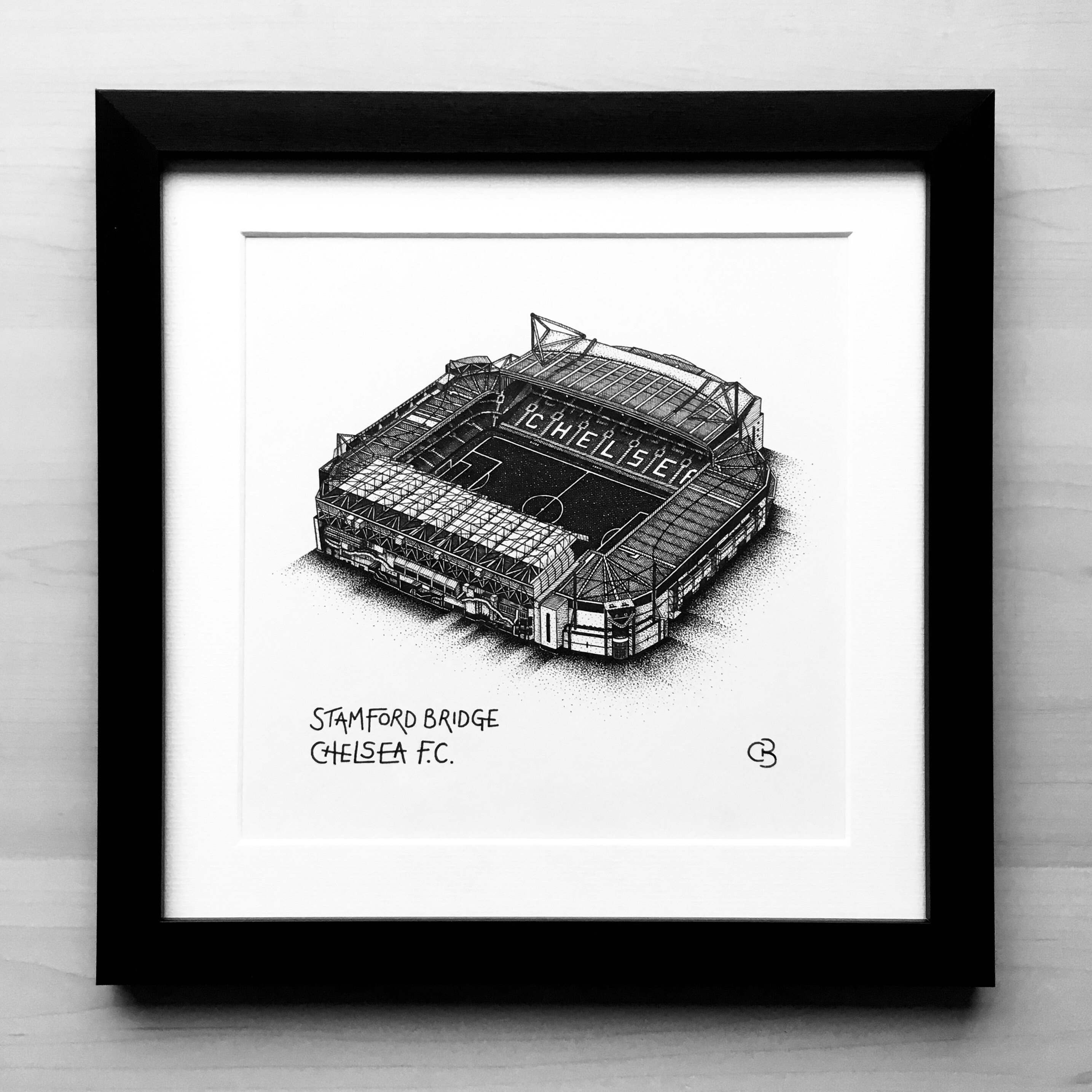 Chelsea FC Stadium - Original Drawing - Hand-drawn Pen and Ink Picture ...
