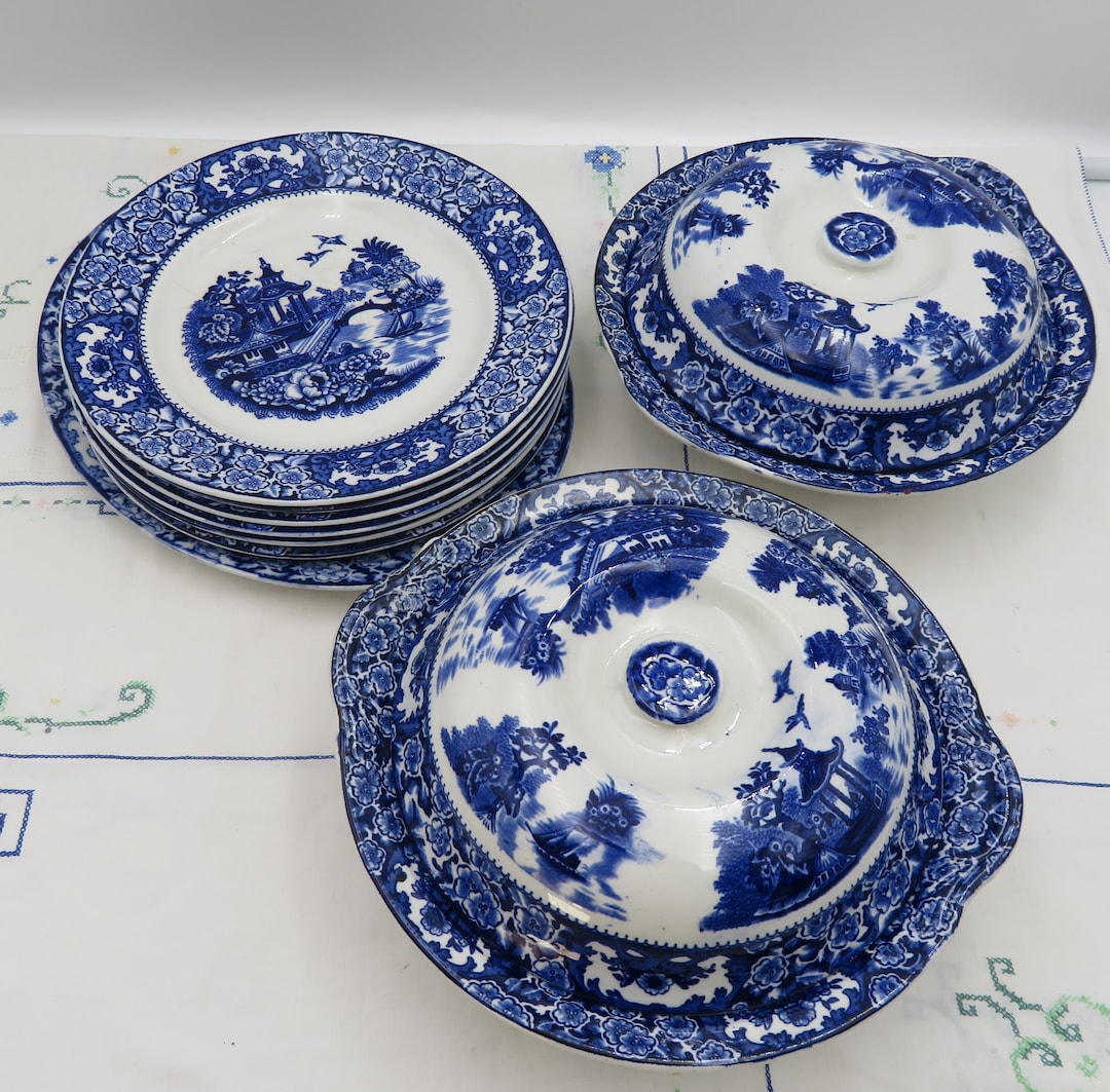 Antique Swinnertons Blue and White Transferware, Olde Alton Ware Part ...