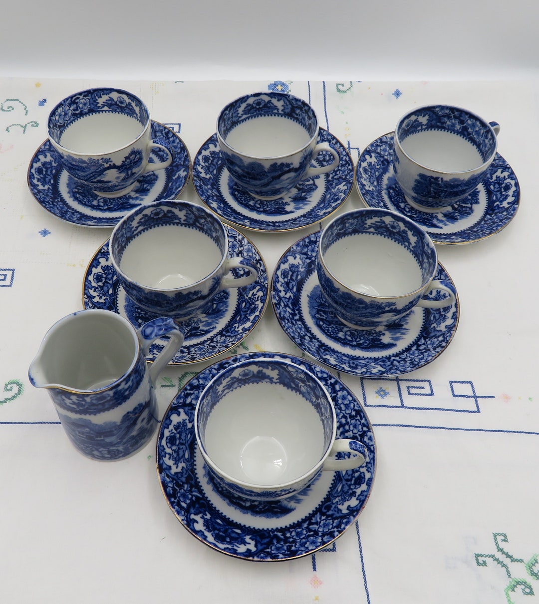 Antique Swinnertons Blue & White Tea Set - Olde Alton Ware - Etsy