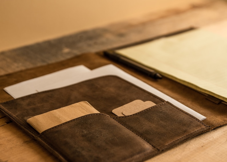 Leather Business Portfolio Personalized Leather Journal - Etsy