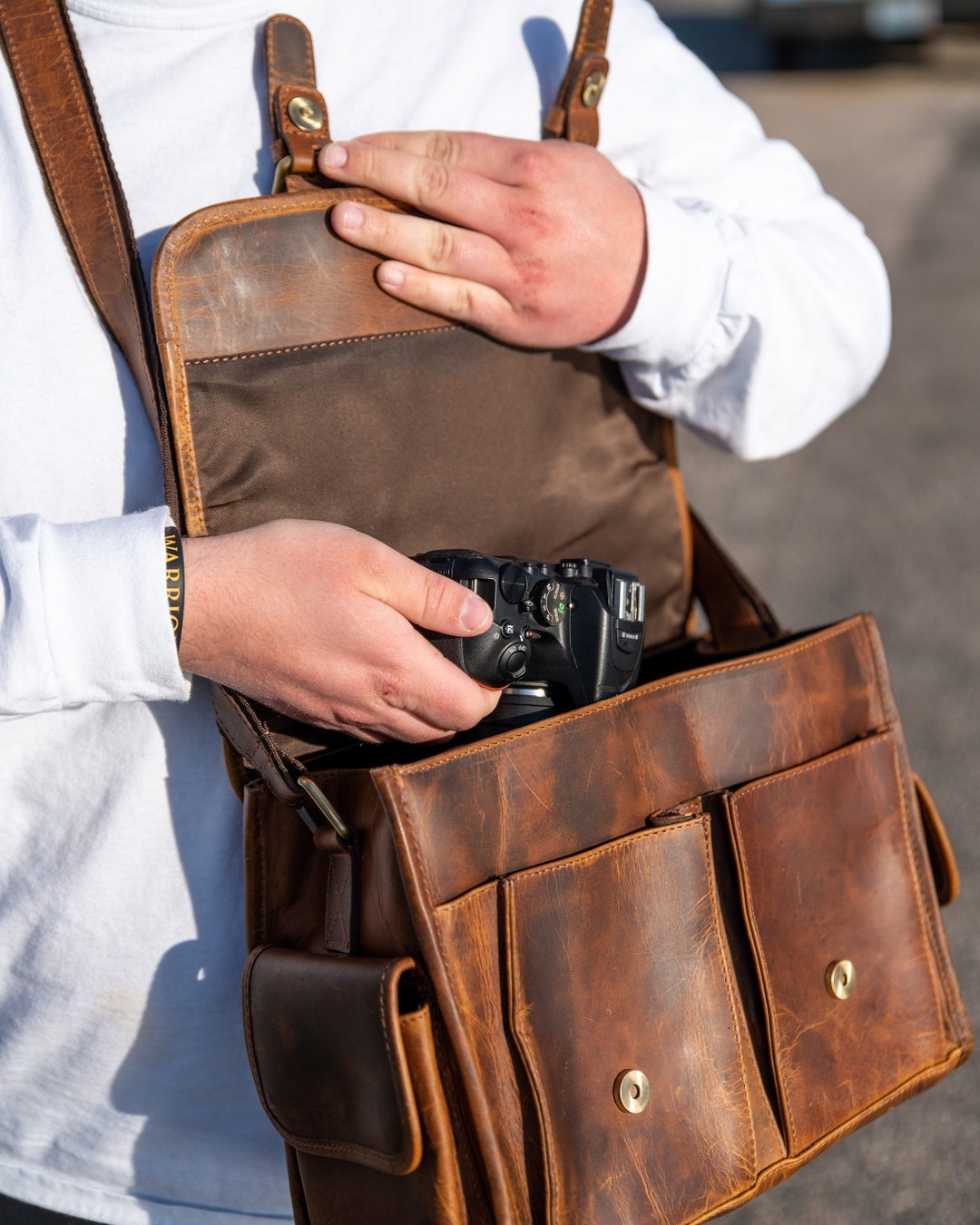 Leather Crossbody Camera Bag, Messenger Camera Bag, DSLR Camera ...