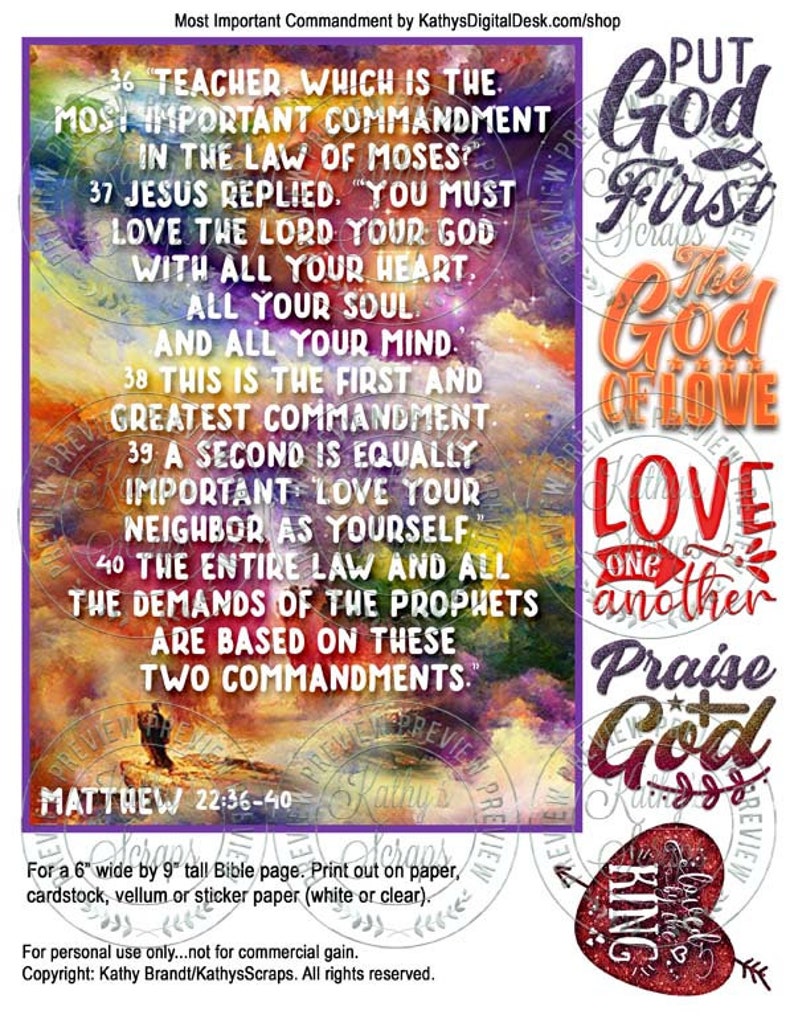 Most Important Commandment -matthew 22 - Etsy