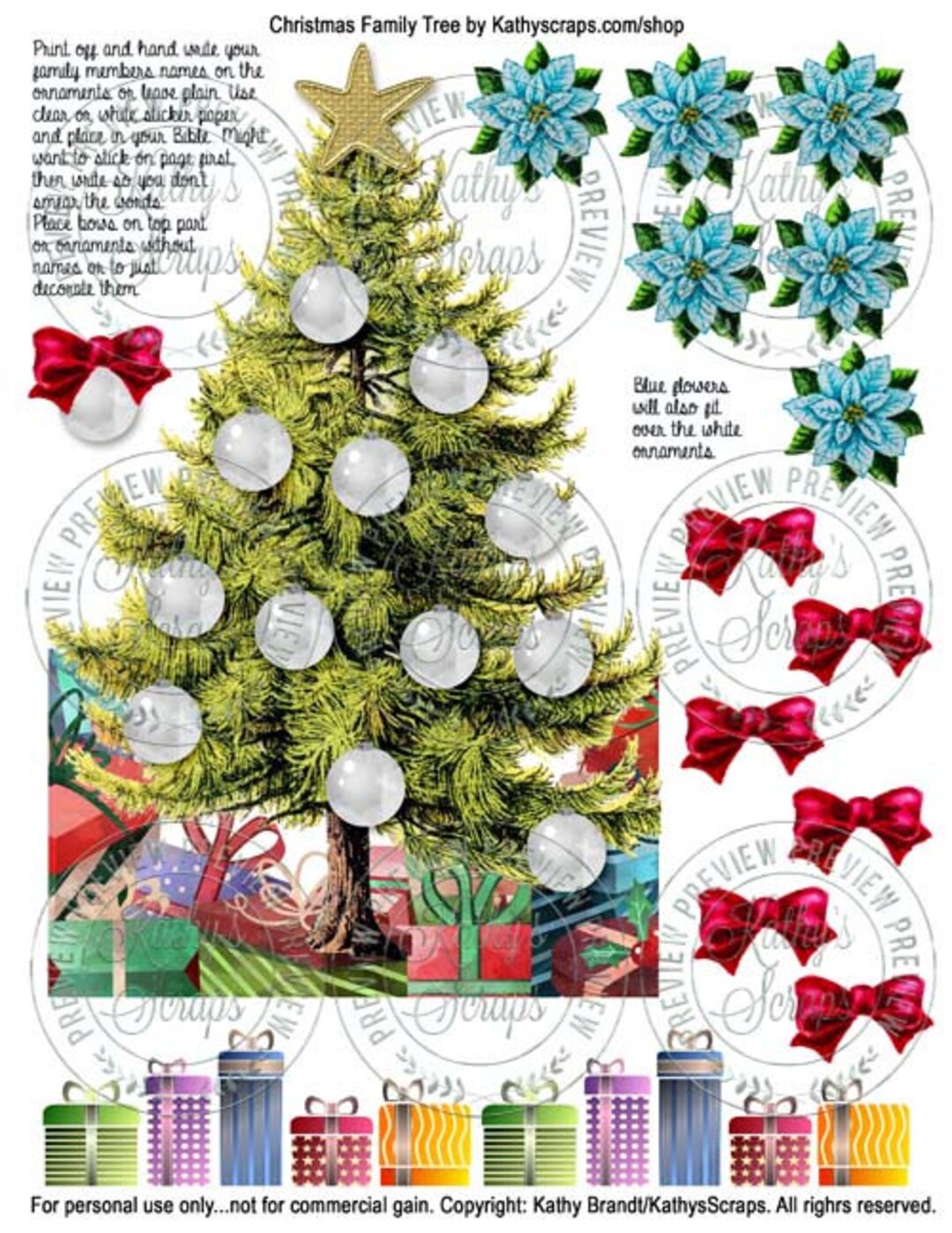 Christmas Family Tree Printable - Etsy