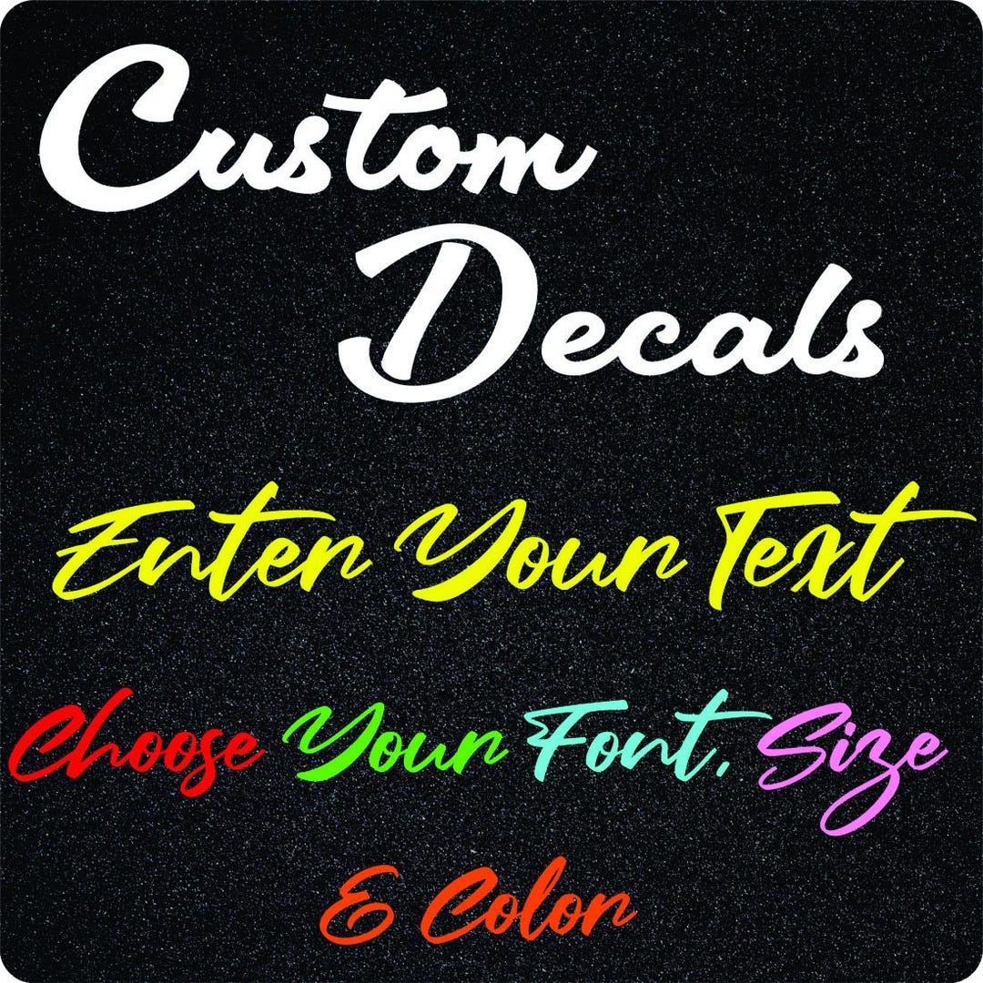 Custom Decals, Vinyl Lettering, Vinyl Decal, Personalised Decals ...