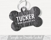 Personalized Pet Tag Rustic Pet ID Tag Large Dog Tag Faux | Etsy