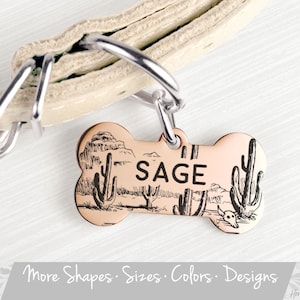 Custom Western Pet ID Tag Barbed Wire & Longhorn Name Tag - Etsy
