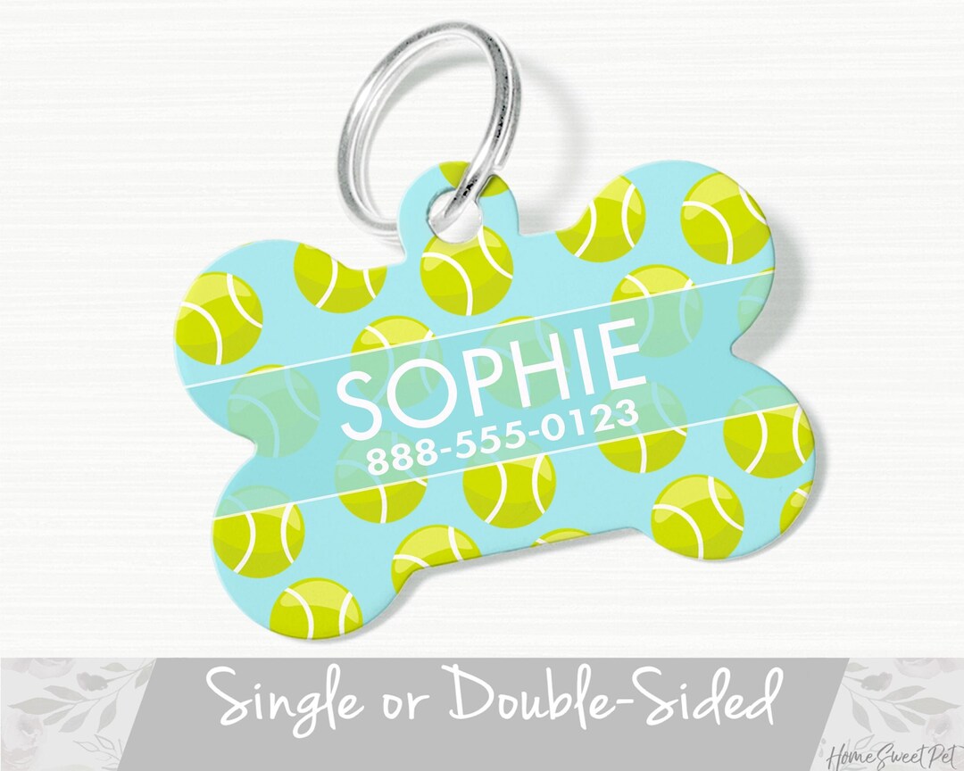 Tennis Ball Dog Tag, Fun Dog Tag Personalized Dog Tag for Dog, Yellow ...
