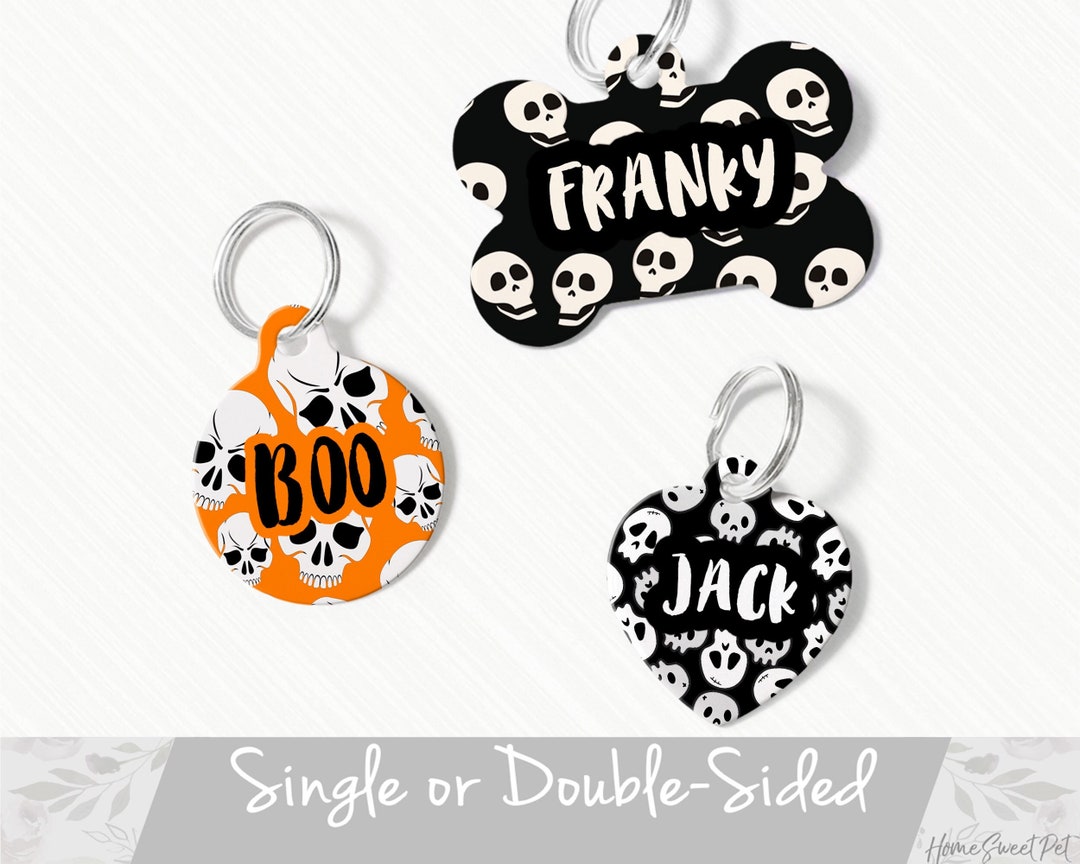 Skull Halloween Dog Tag for Dog, Halloween Pet Accessories ...