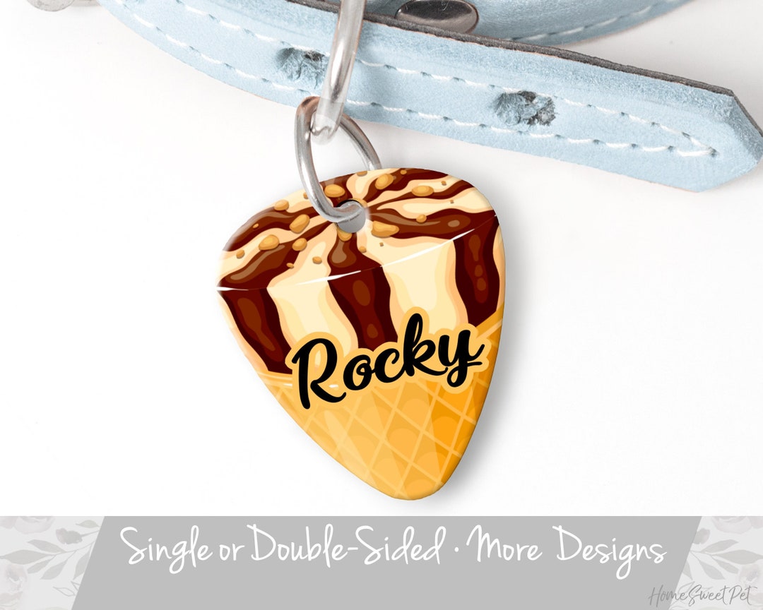 Ice Cream Cone Pet ID Tag, Personalized Pet ID Tag for Dog, Small Dog ...