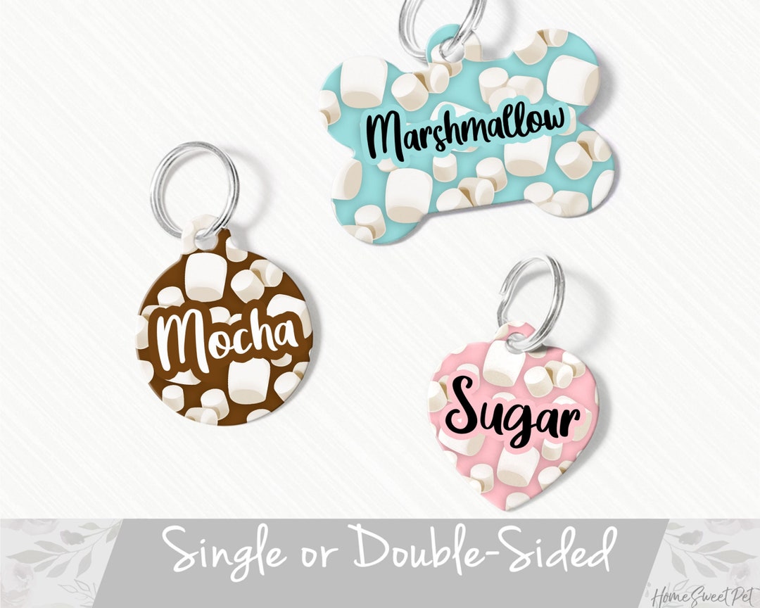 Marshmallow Dog Tag, Food Dog Tag for Dogs, Tag for Girl or Boy Dog ...