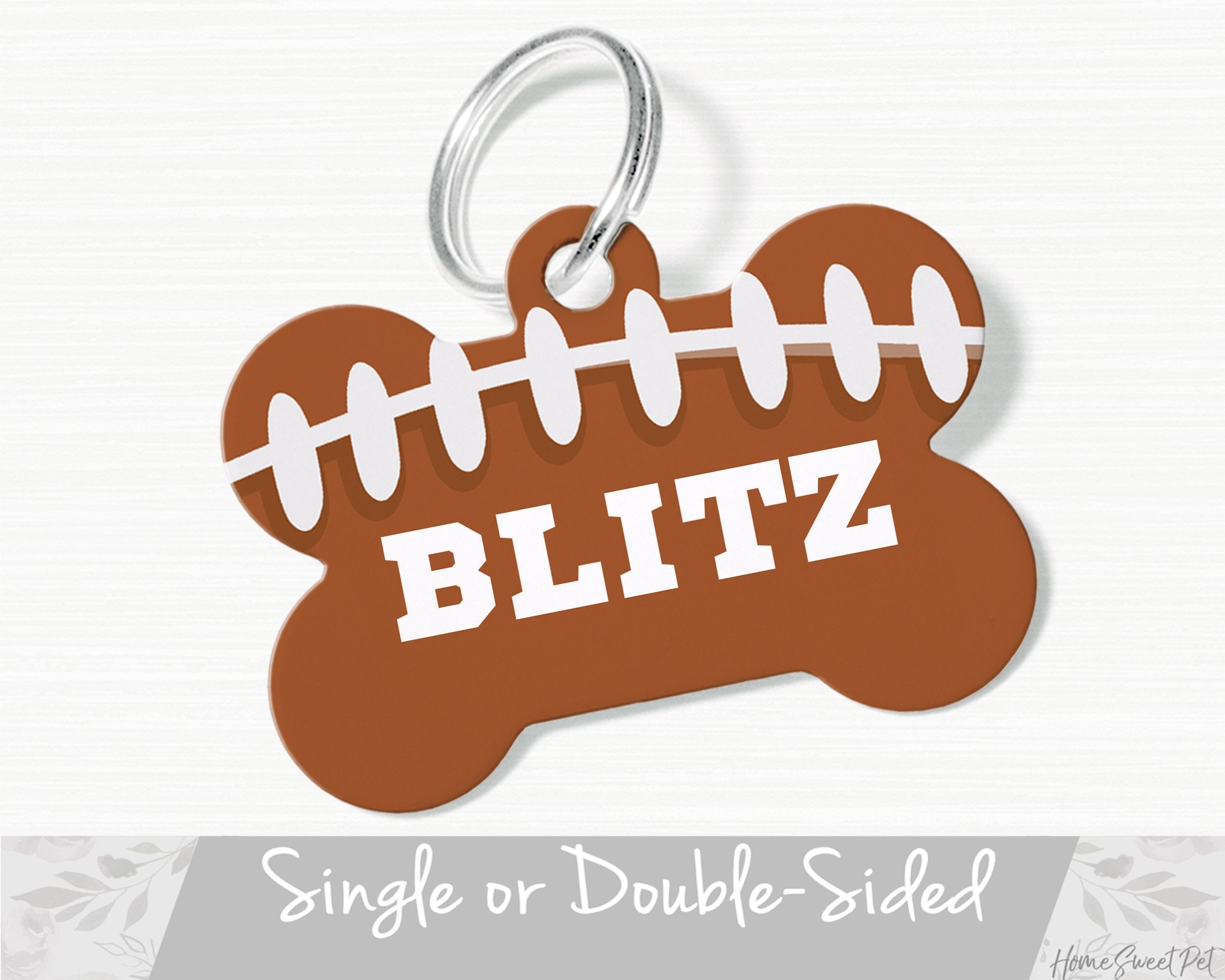 Football Dog Tag for Dog Football Dog Collar Tag Football - Etsy